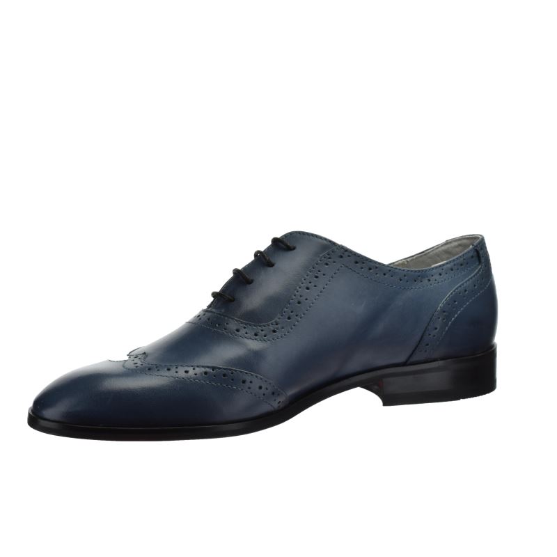 Pantofi Eleganti din Piele Naturala, 7263 Albastru Denim, 38 - Ted Shoes