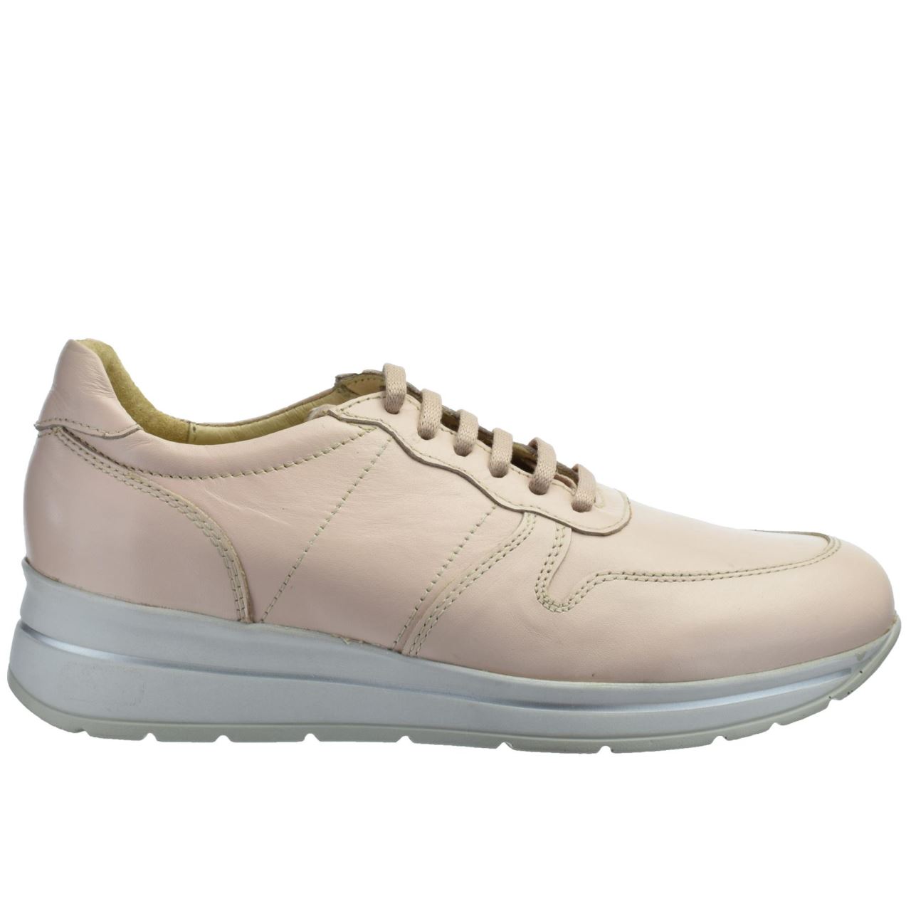 Pantofi Sport din Piele Naturala, R5164 Roz Sidef 35 - Ted Shoes